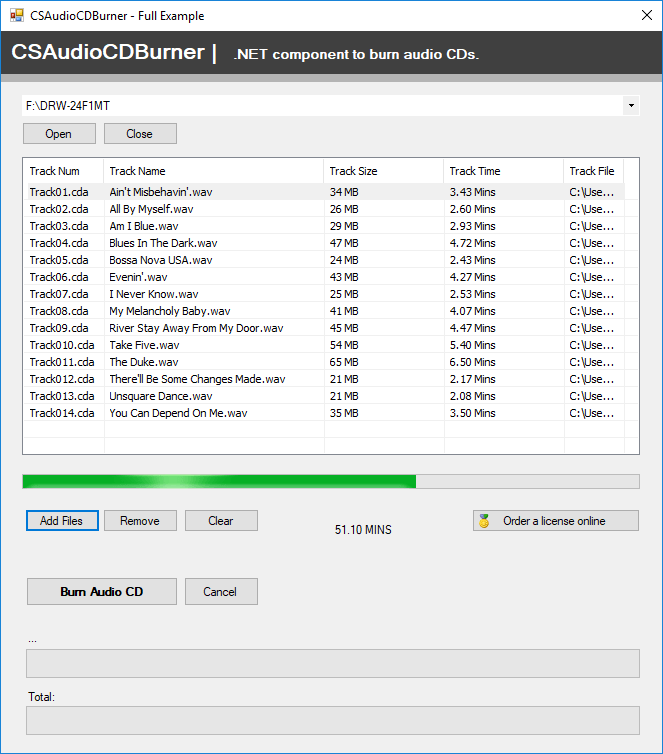 GitHub - microncode-com/CSAudioCDBurner: .NET component to burn an Audio CD from standard WAV files.
